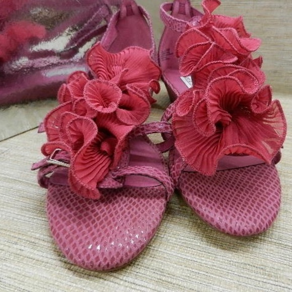 Kelsi Dagger | Shoes | Raspberry Monaco Snake Embossed Leather Sandals ...